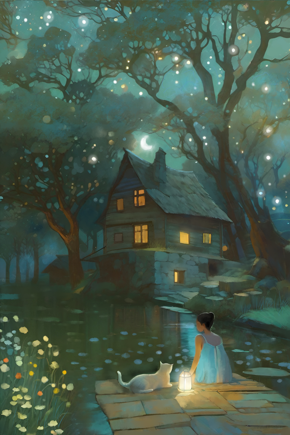 Clair and the Cat - Illustrated Print by Thomas Little – Little Ocean ...